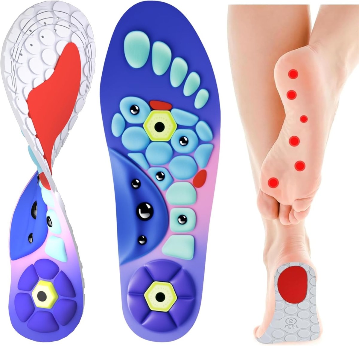 Reflexology Massage Insoles for Pain Relief, Comfortable Foot Support ...